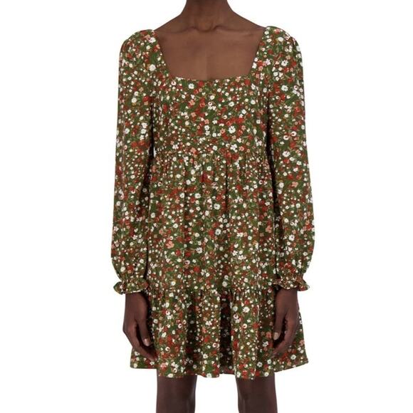 BCBG Paris | Dresses | Bcbg Paris Square Neck Boho Festival Babydoll ...